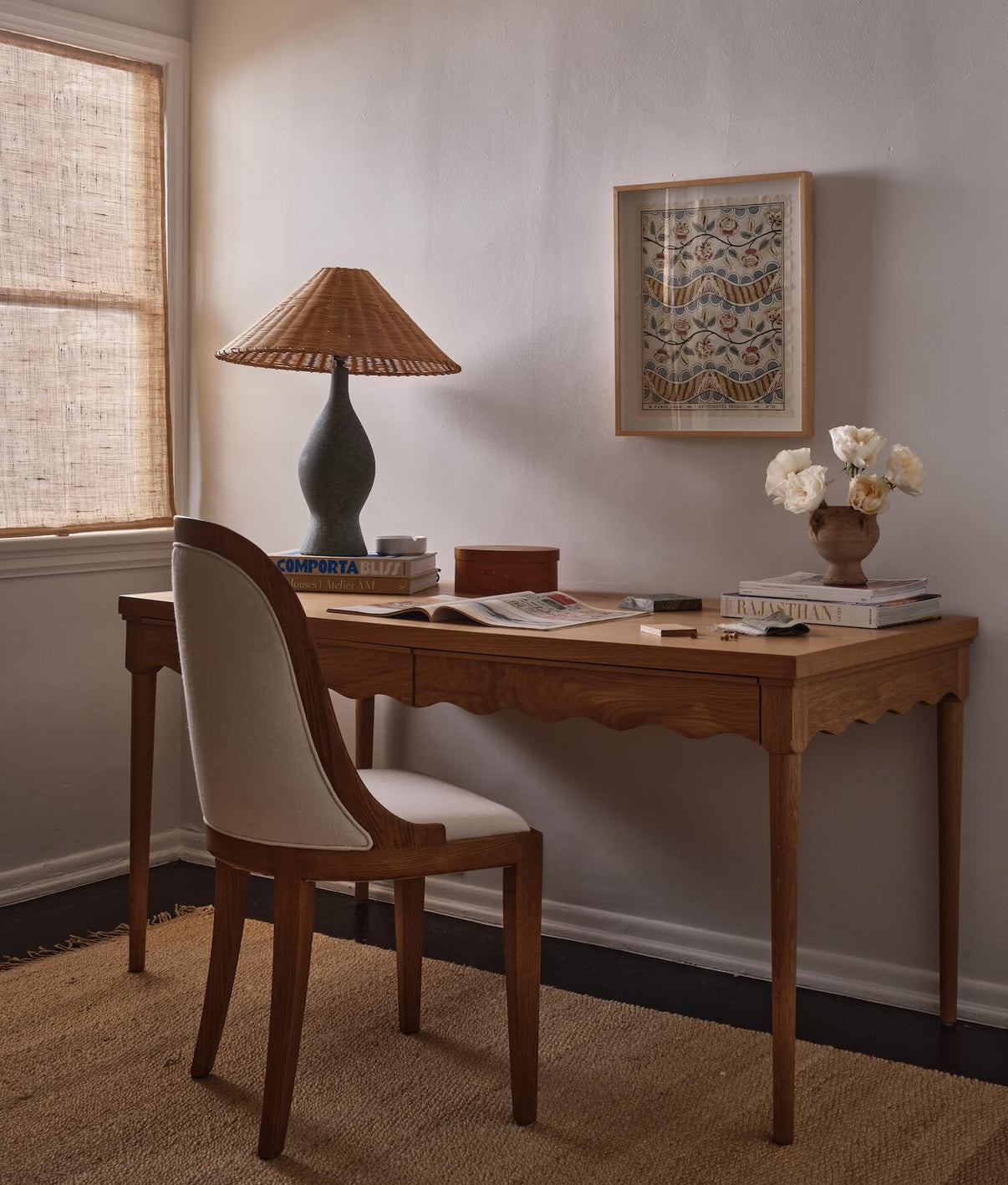 St. Jacques Scalloped Two Drawer Desk – Maison Madeleine