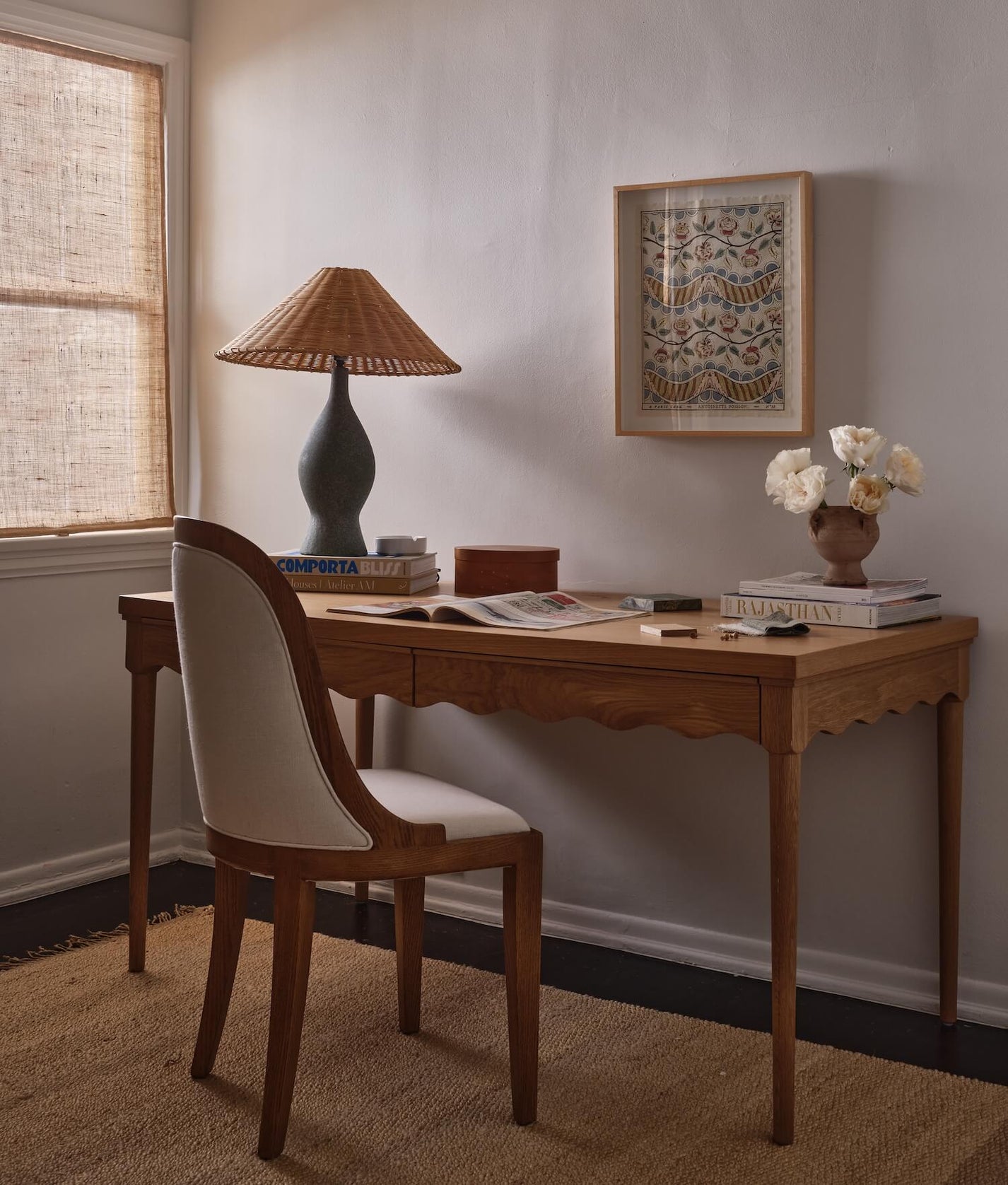 St. Jacques Scalloped Two Drawer Desk – Maison Madeleine